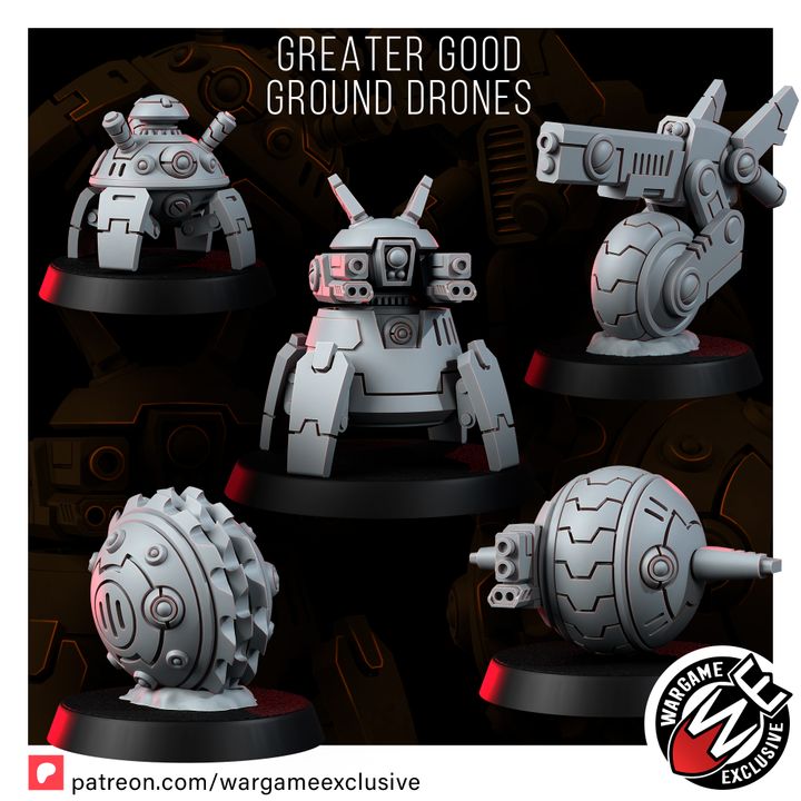 3D Printable GREATER GOOD GROUND DRONES by Wargame Exclusive