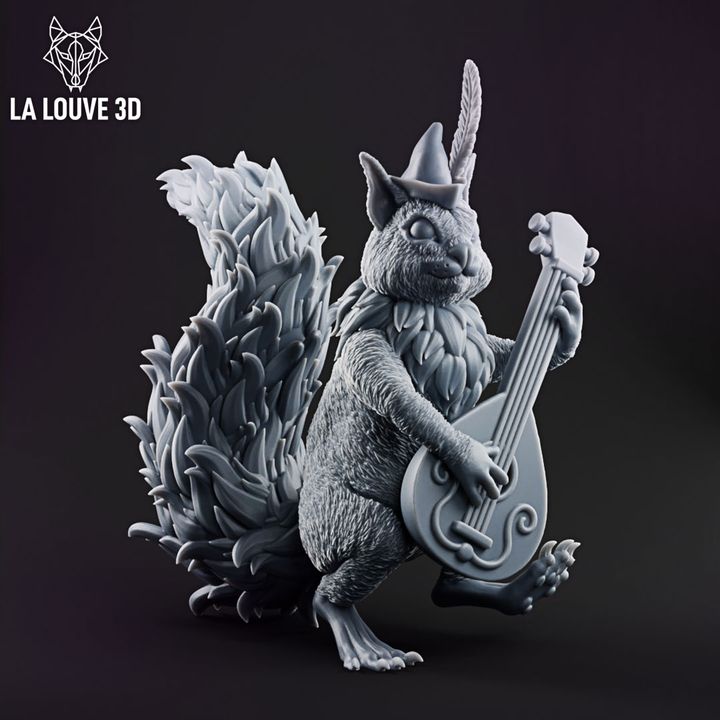 3D Printable Bard squirrel by La Louve 3D