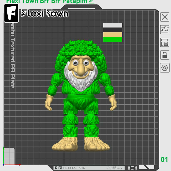 3D Printable Flexi Brr Brr Patapim, Articulated fidget figure, 3mf ...