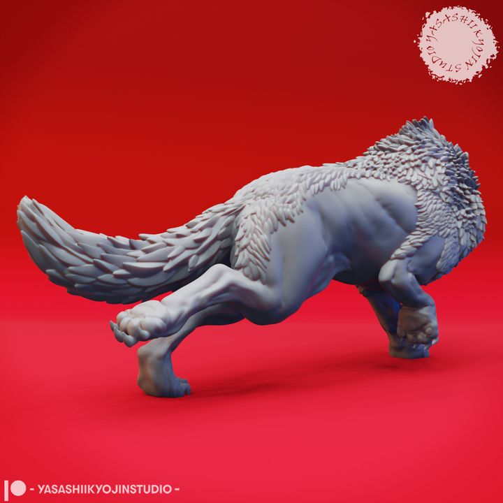 3D Printable Charging Dire Wolf - Tabletop Miniature (Pre-Supported) by ...