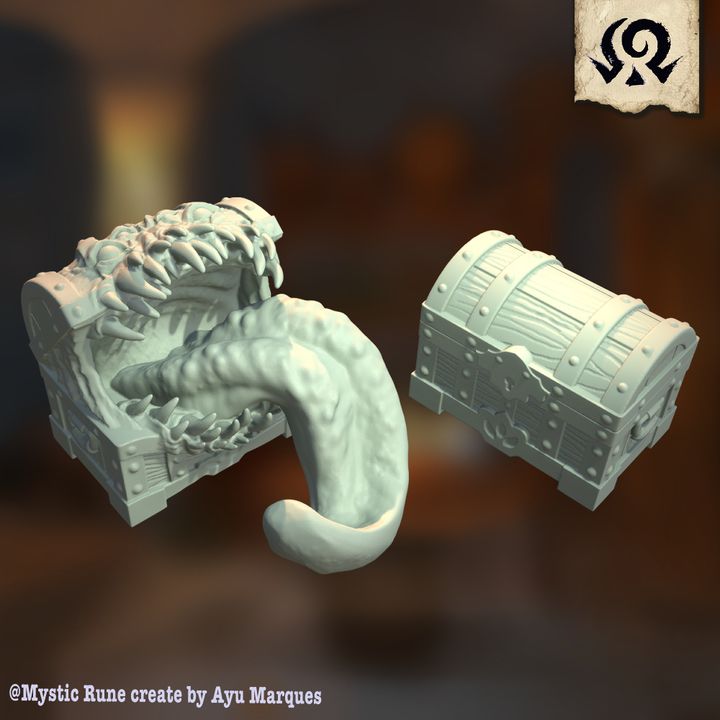 3D Printable Chest Mimic by Mystic Rune