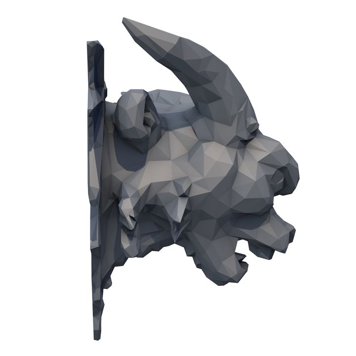 3D Printable Gargoyle Head Low Poly by 1xMerch
