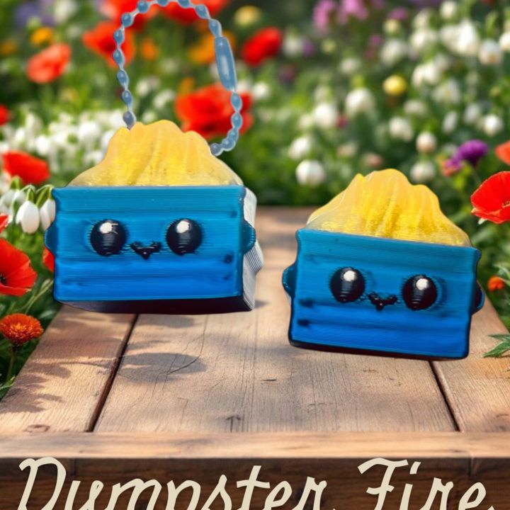 3D Printable Emotional Support Happy Dumpster Fire and Card by Jambaby ...