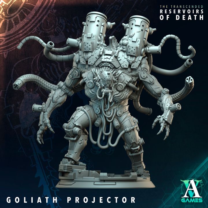 3D Printable Goliath Dreadnought & Goliath Projector by Archvillain Games