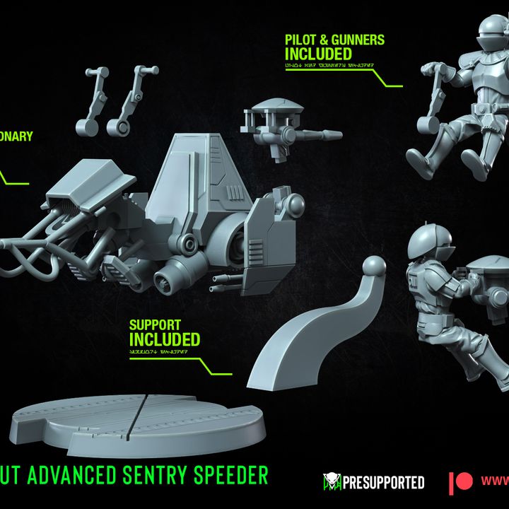 3D Printable SASS – Scout Advanced Sentry Speeder by War Bear 3D Studios