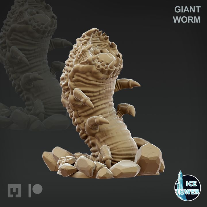 3D Printable Giant Worm 2 by Ice Tower