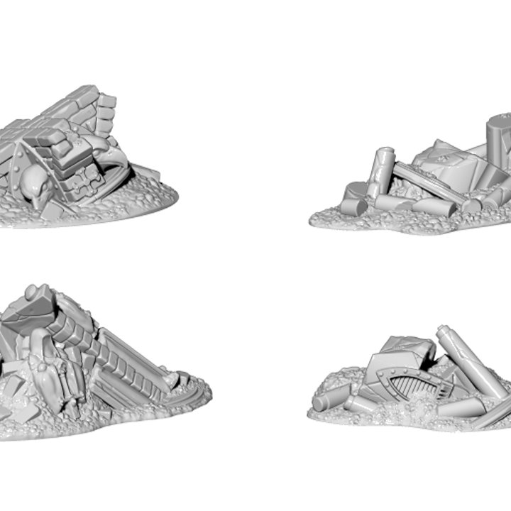 3D Printable Collapsed Pillar Scatter Terrain Pack by Klaus Teschner