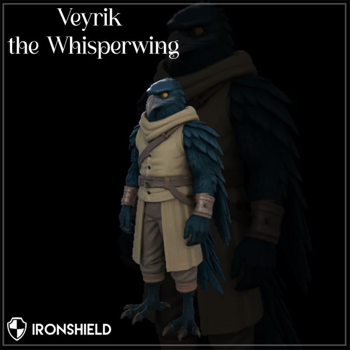 3D Printable Veyrik the Whisperwing – Ravenfolk Rogue Miniature with ...