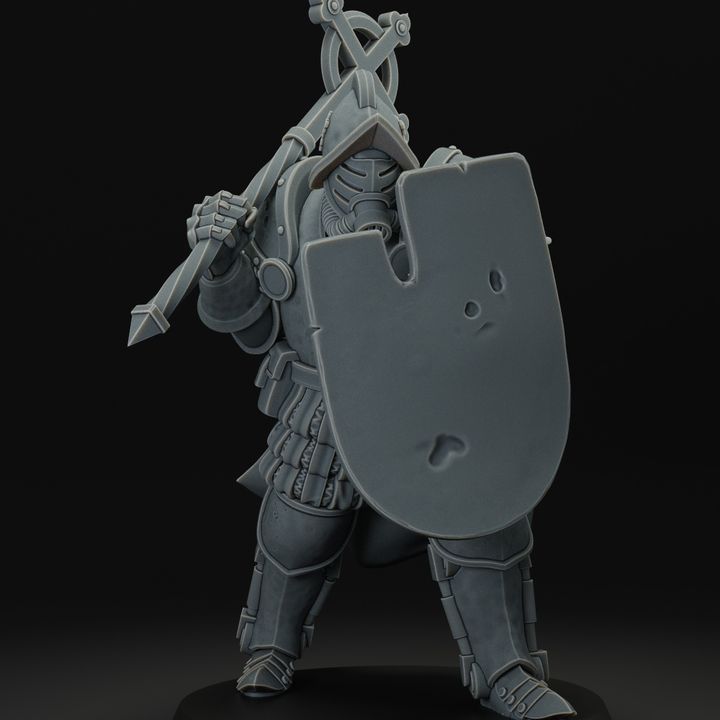 3D Printable heavy infantry with mace and shield by Jk.Remo