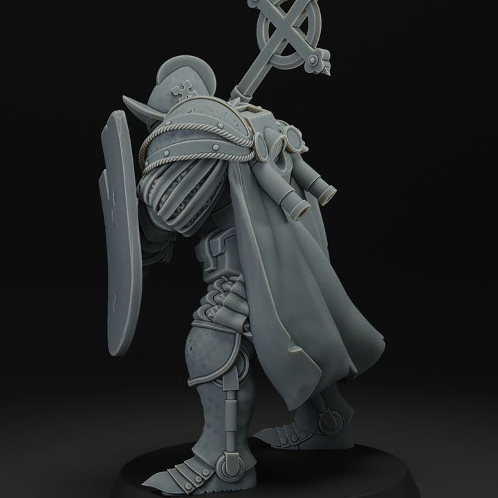 3D Printable heavy infantry with mace and shield by Jk.Remo