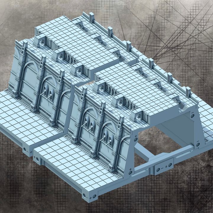 3D Printable Concretium titan defense wall - two sided walls by ...