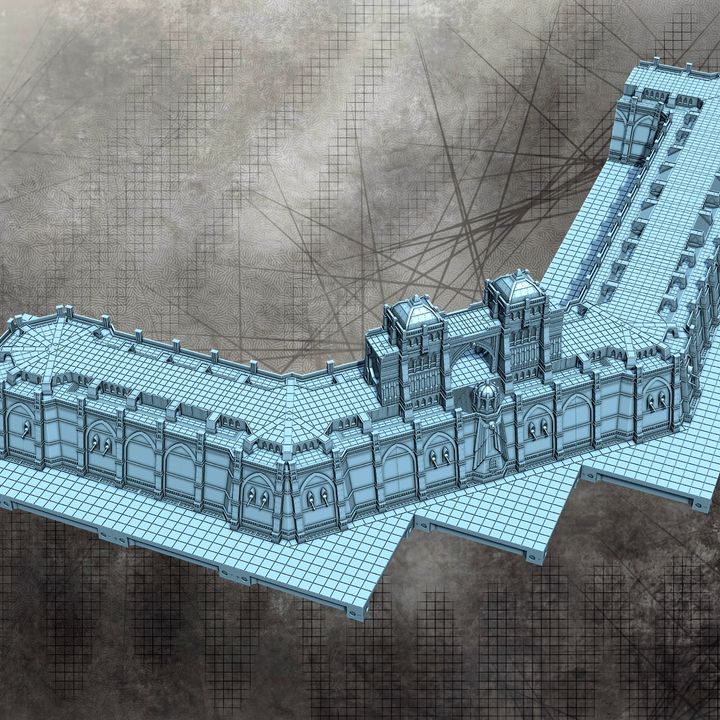 3D Printable Concretium titan defense wall - two sided walls by ...