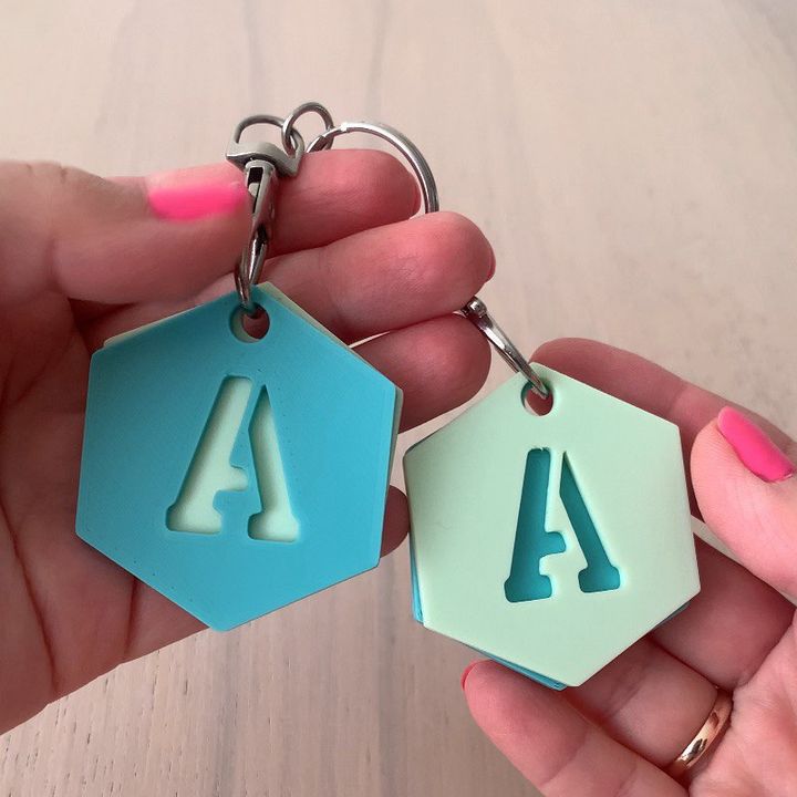 3D Printable Hexagonal Keychain Letters STL Bundle Set Pack by Puff ...