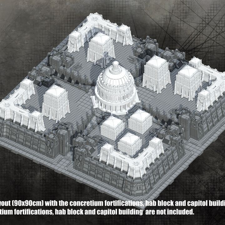 3D Printable Concretium titan defense wall - plateaus by ...