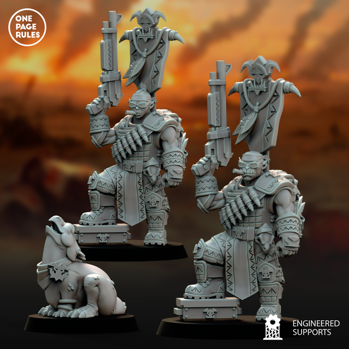 3D Printable Orc Leader (Gun Master) - Orc Marauders by One Page Rules