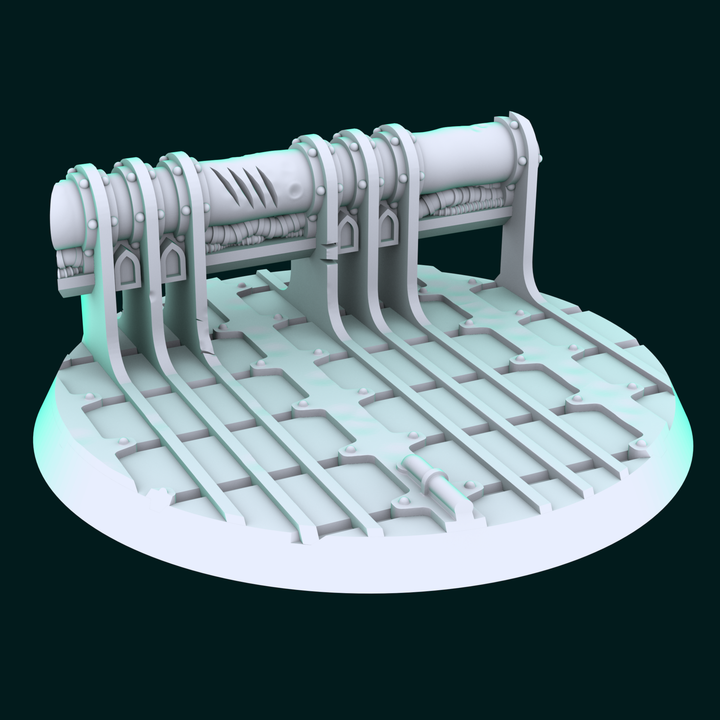 3D Printable Tech Ruins Sculpted Bases (60mm) by Orac