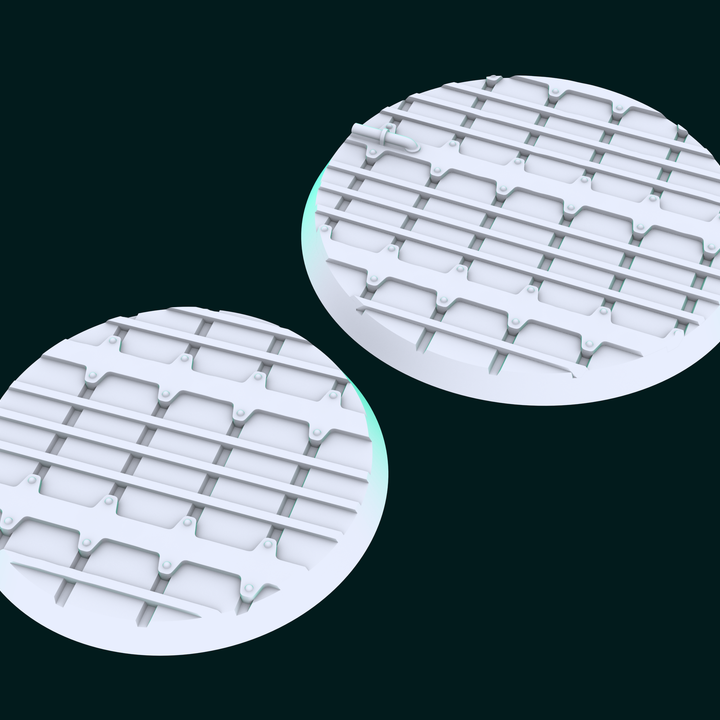 3D Printable Tech Ruins Sculpted Bases (60mm) by Orac