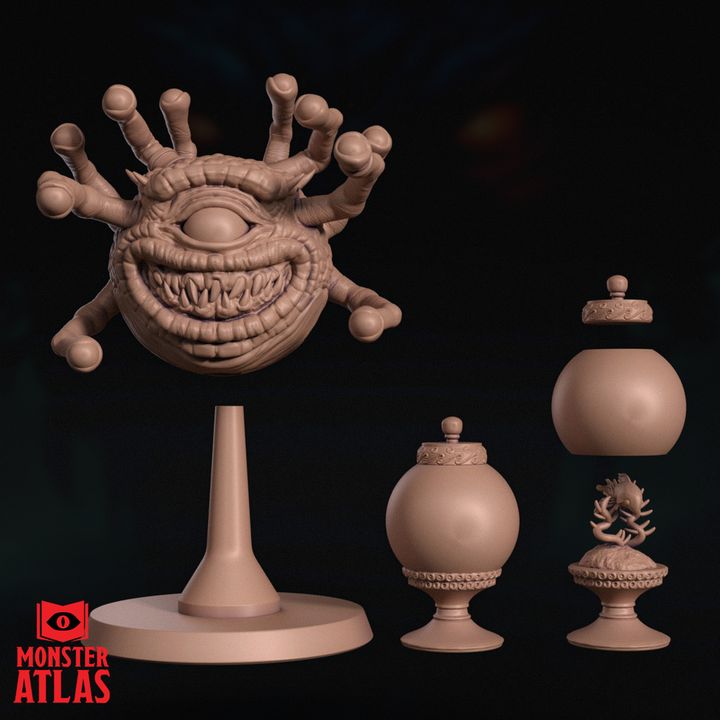 3D Printable Xanathar with Gold fish by Monster Atlas