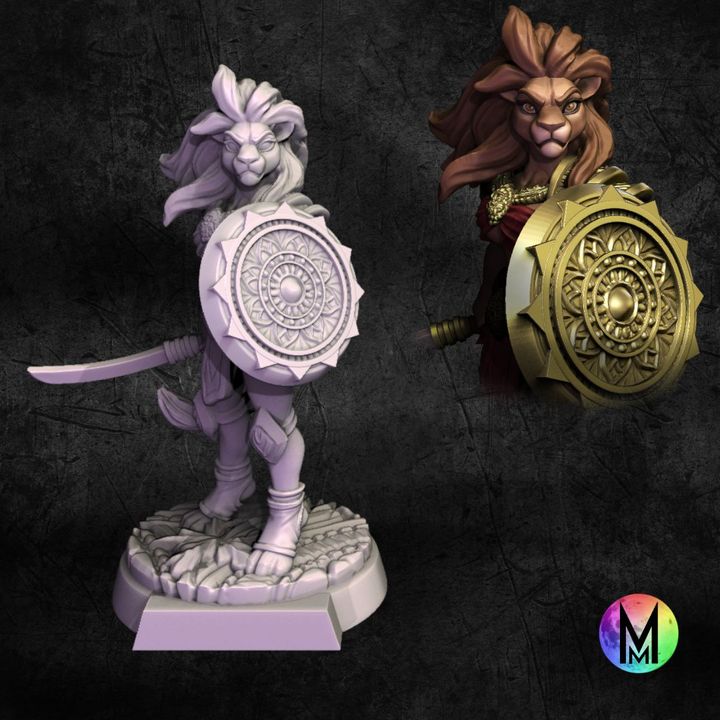 3D Printable Leonin / Tabaxi Female - Leonin Female (Tabaxi) #1 with ...