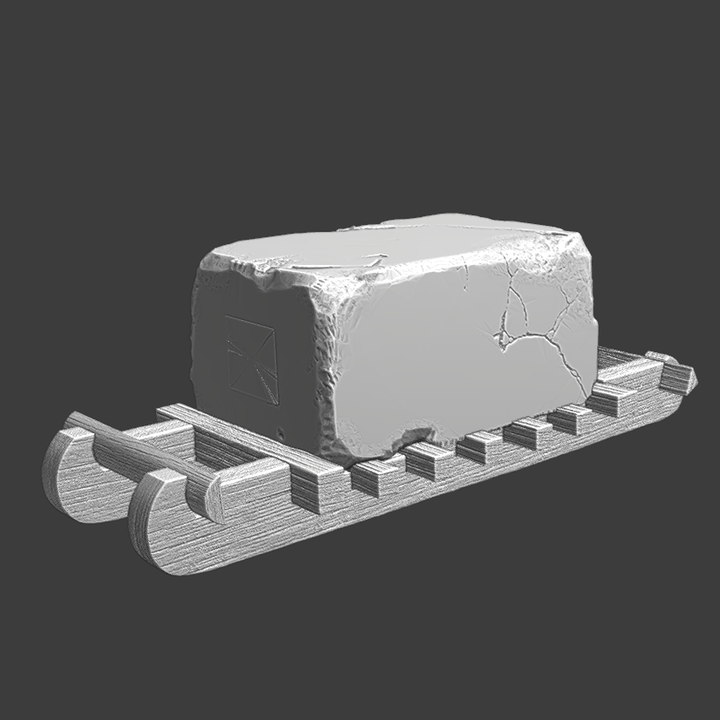 3D Printable Medieval sledge for stone transport STL model by Northern ...