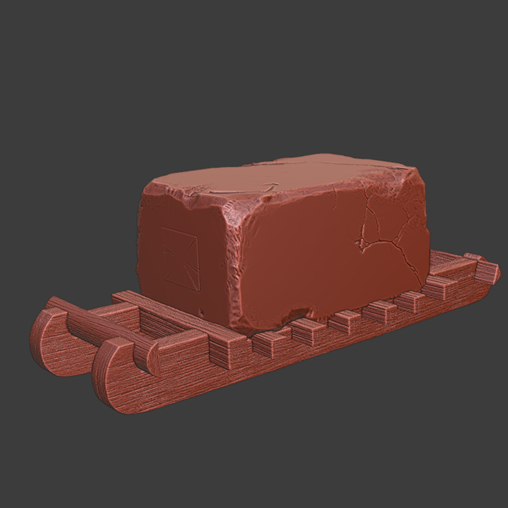 3D Printable Medieval sledge for stone transport STL model by Northern ...