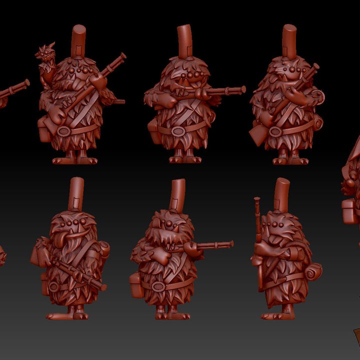 3D Printable TS: Grunk Infantry Set 1 by Josh Qualtieri