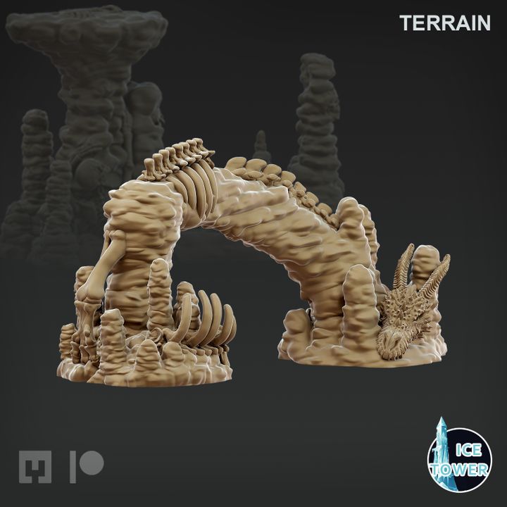 3D Printable Cave Stalactites - Terrain (Dragon) by Ice Tower