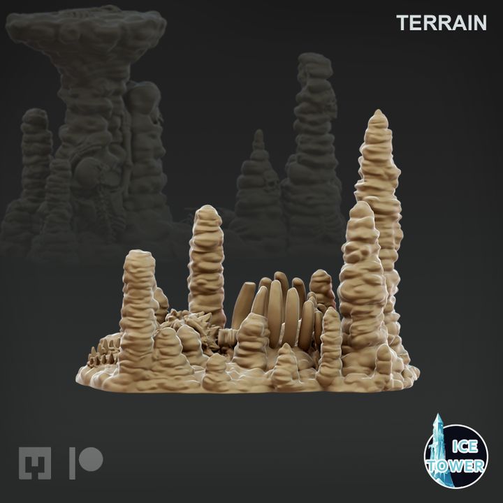 3D Printable Cave Stalactites - Terrain (Dragon) by Ice Tower