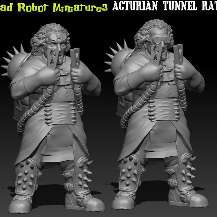 3D Printable Acturian Tunnel Rats - Command by Mad Robot Miniatures