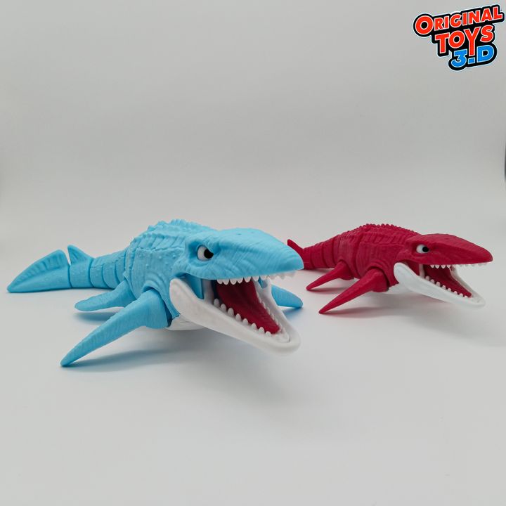 3D Printable Articulated Mosasaurus by originaltoys3d