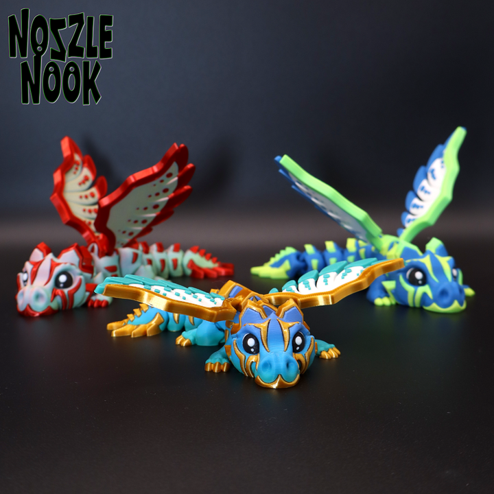 3D Printable ARCAN, Baby Dragon Winged and Wingless, flexi. by NOZZLE NOOK