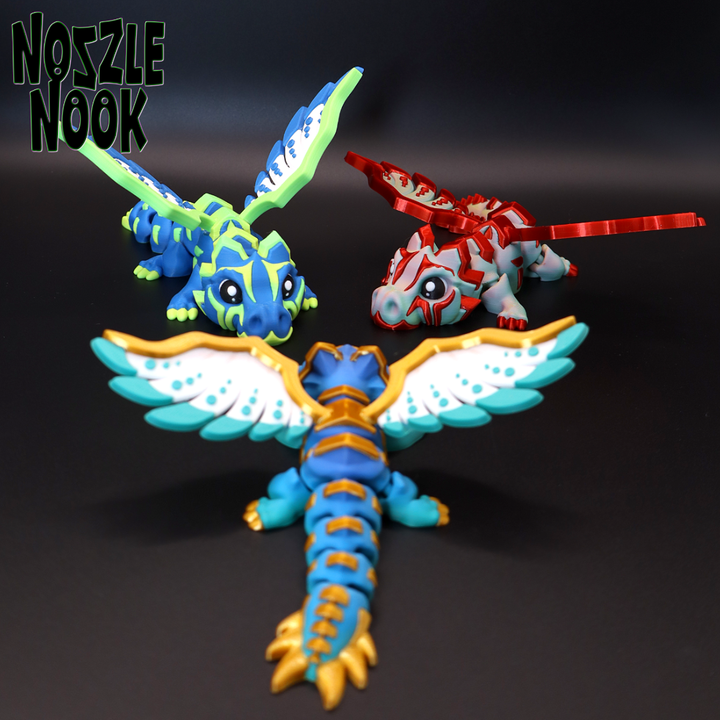 3D Printable ARCAN, Baby Dragon Winged and Wingless, flexi. by NOZZLE NOOK