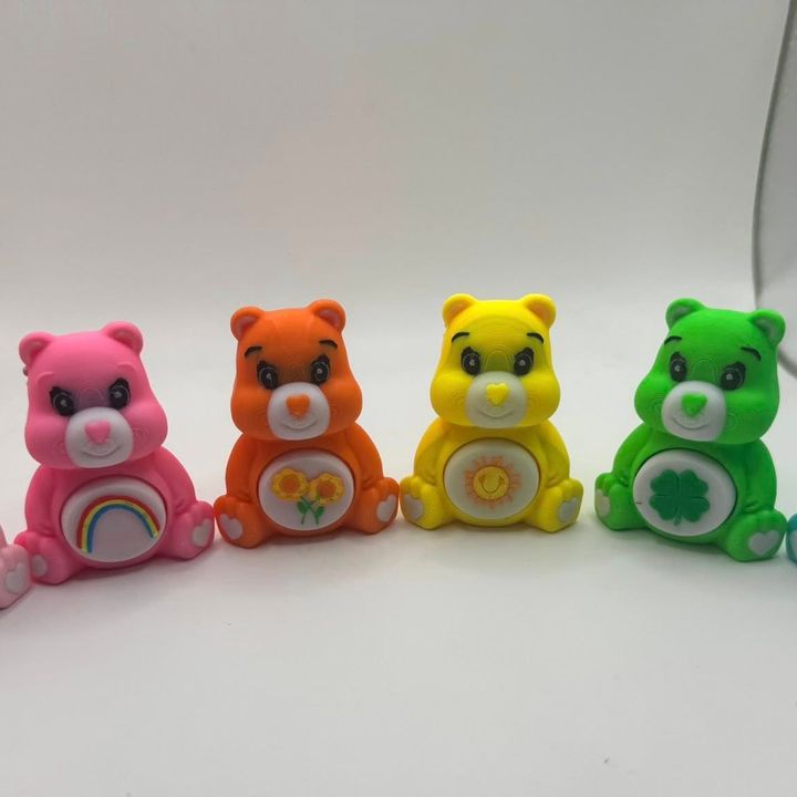 3D Printable Care Bear Clicker Fidget Keychains by Jambaby Designs