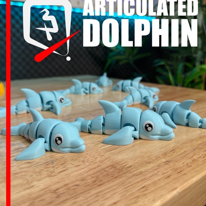 3D Printable Articulated Dolphin by Plastic 3d
