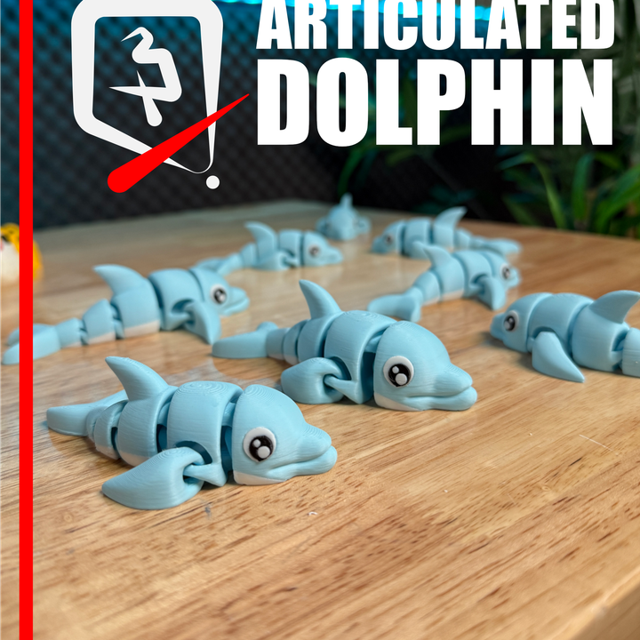 3D Printable Articulated Dolphin by Plastic 3d