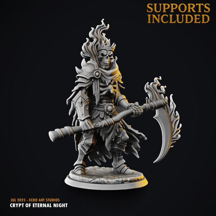 3D Printable Flaming Skeleton - Echo Art - Crypt of Eternal Nig by Echo ...