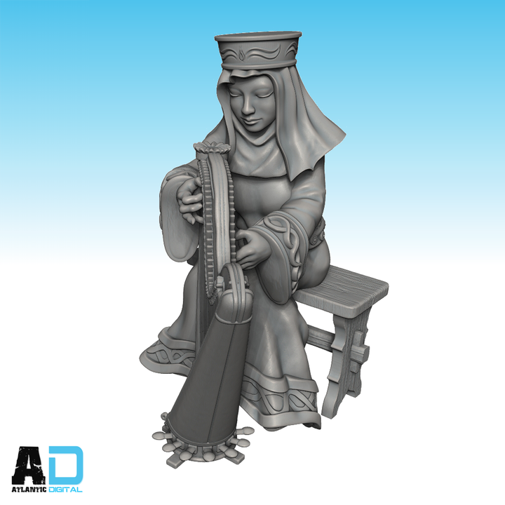 3D Printable Medieval Noble Ladies (1) by Wargames Atlantic