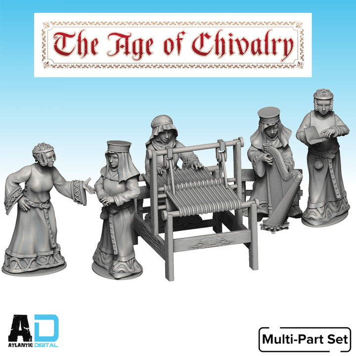 3D Printable Medieval Noble Ladies (1) by Wargames Atlantic