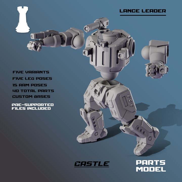 3D Printable American Mecha - NH Castle - Lance Leader by White Rook ...