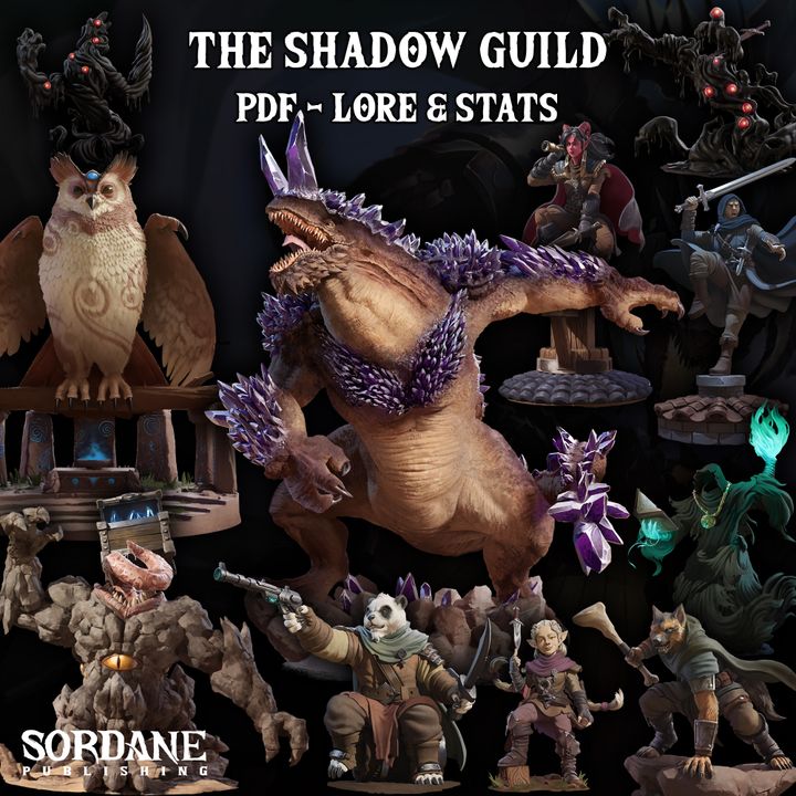 3D Printable The Shadow Guild - Lore and Stats by Sordane Publishing