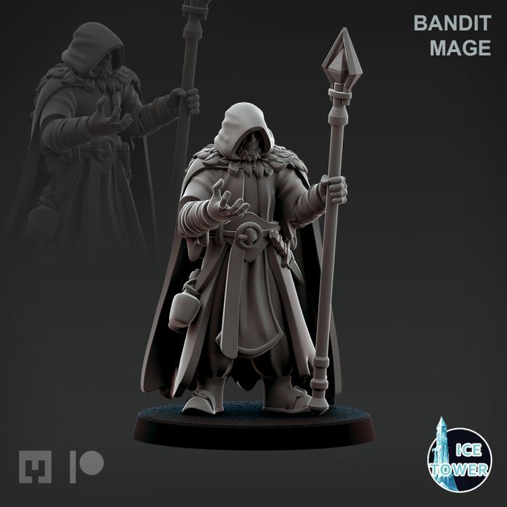 3D Printable Bandit - Mage by Ice Tower