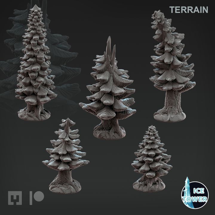 3D Printable Trees For Wargames P2 (Christmas trees) by Ice Tower