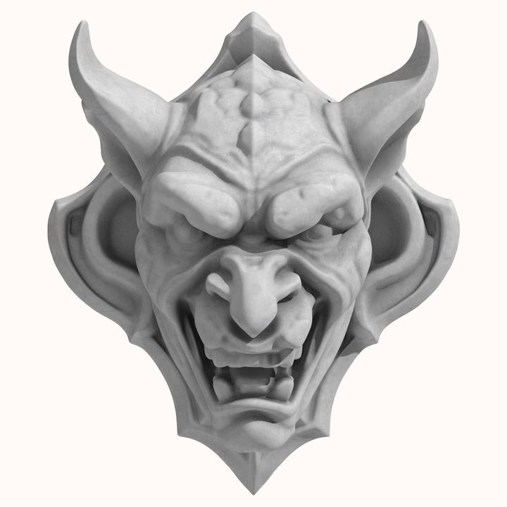 3D Printable Gargoyle Head 3 by 1xMerch