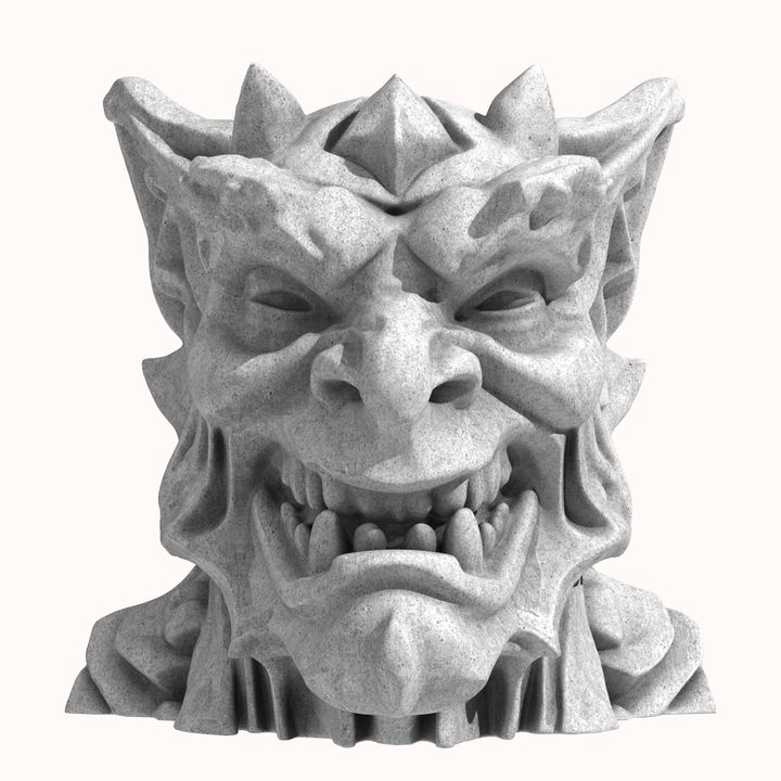 3D Printable Gargoyle Head 5 by 1xMerch