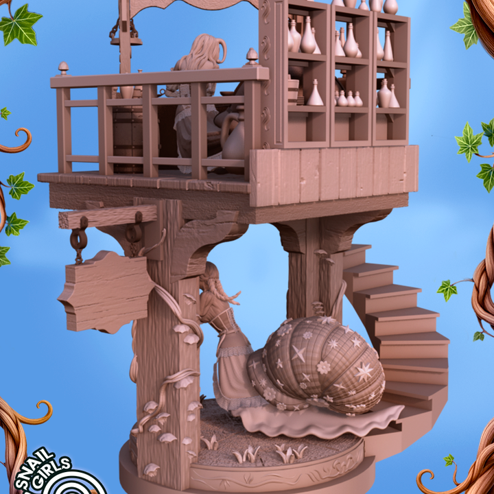 3D Printable Spiral Tavern. "Snail Girls". 75mm. STL by xyboryz studio