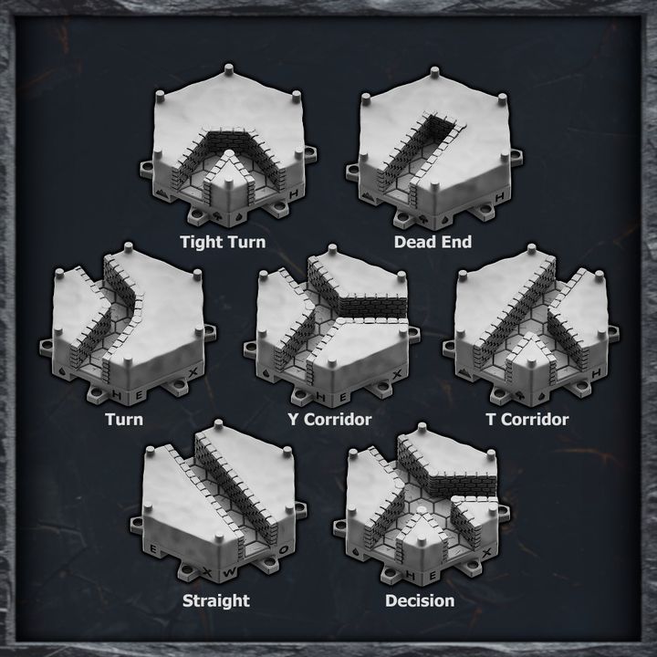 3D Printable Corridors Set by Hexworld