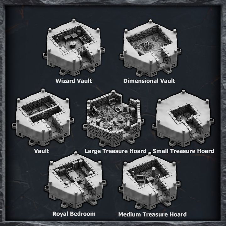 3D Printable Treasure Rooms Set by Hexworld