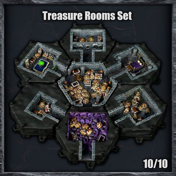 3D Printable Treasure Rooms Set by Hexworld