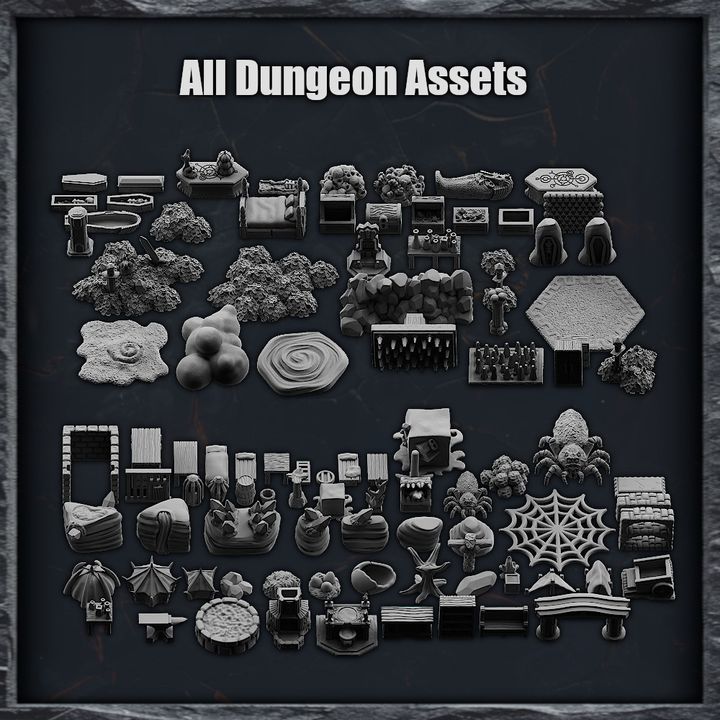 3D Printable All Dungeon Assets by Hexworld