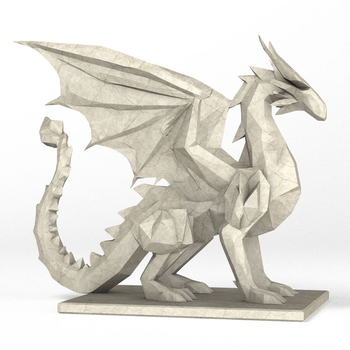 3D Printable Low Poly Dragon by 1xMerch